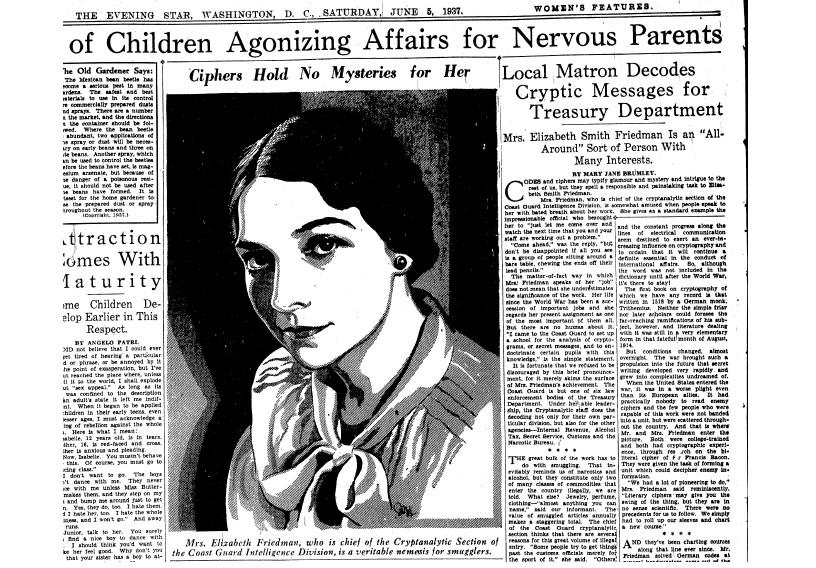Elizebeth Friedman: Coast Guard Code Breaker | Boundary Stones